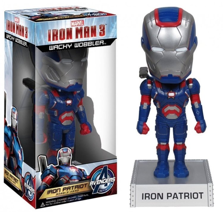 Фигурка Avengers Iron Man 3 Movie Iron Patriot 7-Inch Bobble Head - в ...